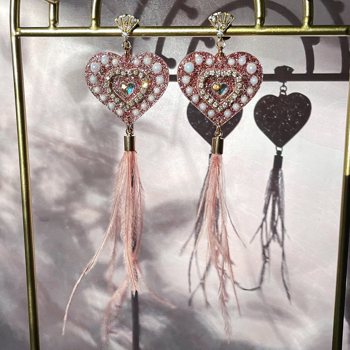 Sparkling Diamond Earrings Lassoed Moon