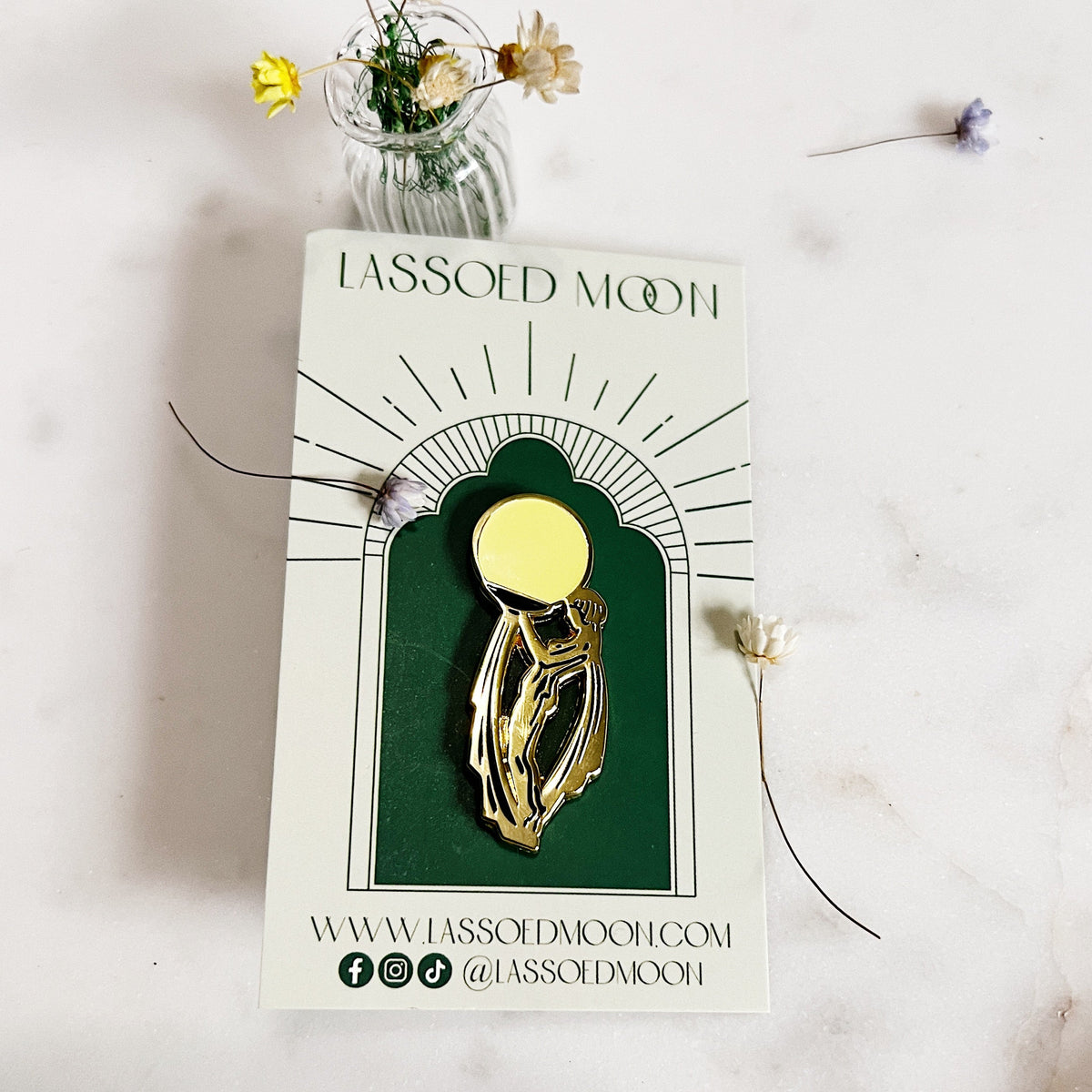 Art Deco Lamp Lady Enamel Pin – Lassoed Moon